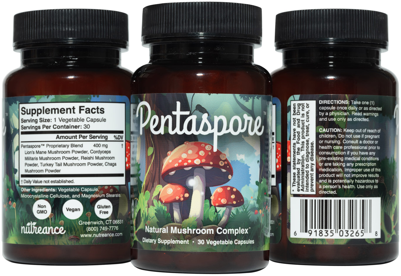 Pentaspore: Natural Mushroom Complex | Nutreance